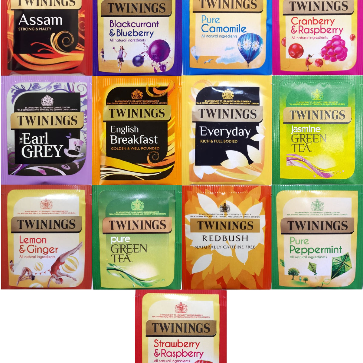 50x Twinings Individually Wrapped Tea Envelopes Most Popular Assorted ...